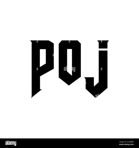 Poj Letter Logo Design For Technology Company Poj Logo Design Black And White Color Combination