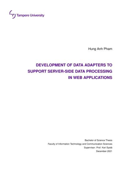 Using The Data Adapter From A Front End Application