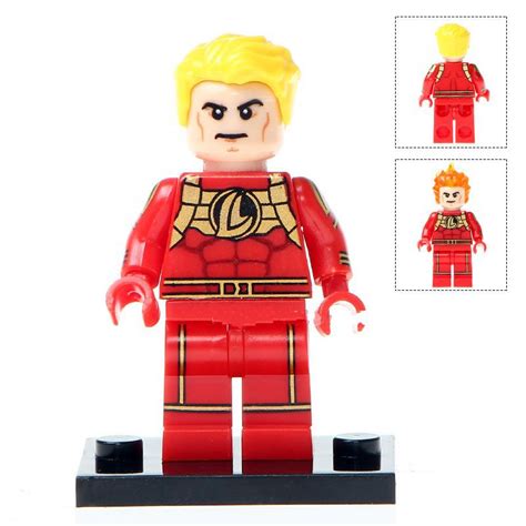 Human Torch Comic Version Lego Superheroes Minifigure Block Toys