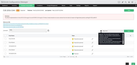 Gestion Des Vulnérabilités Du Firmware Network Configuration Manager