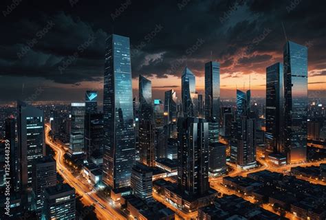 Stock Foto „dx Digital Network System City Future Cyber Ict Ai Cloud Engineering