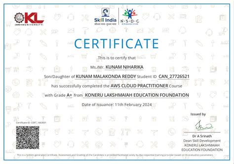 Niharika Kunam On Linkedin Aws Cloudpractitioner Nsdc Skillindia Kluniversity Techeducation…