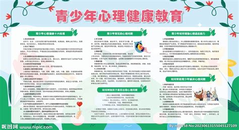 青少年心理健康教育宣传栏设计图 展板模板 广告设计 设计图库 昵图网