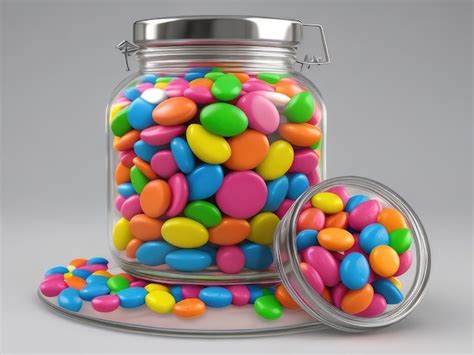 Premium Ai Image Colorful Candy Jar