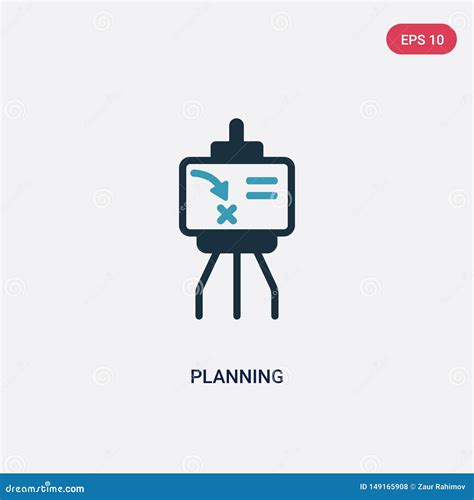 Two Color Planning Vector Icon From Strategy Concept Isolated Blue Planning Vector Sign Symbol