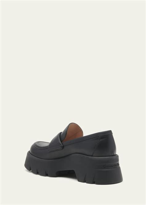 Gianvito Rossi Leather Casual Lug Sole Loafers Bergdorf Goodman
