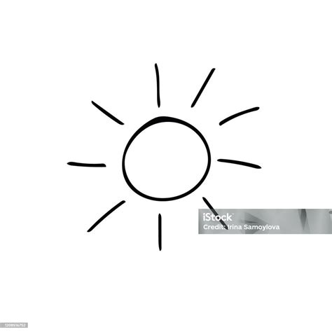 낙서 스타일로 그려진 태양 손 스칸디나비아 심플 라이너 디자인 아이콘 로고 스티커 엽서 포스터 에 대한 요소 여름 더위 휴가 화창한 그리기에 대한 스톡 벡터 아트 및 기타
