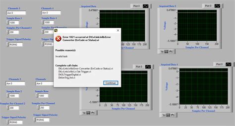 problem on capturing real time data with dt 9816 daq using labview ni