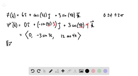 SOLVED Find The Unit Tangent Vector For The Following Parameterized