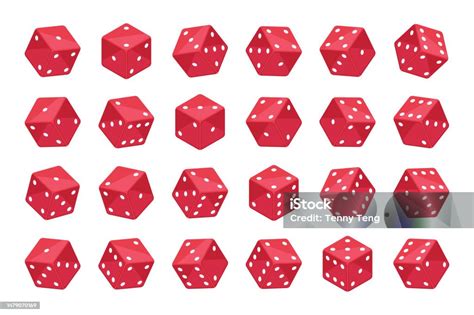 빨간 주사위 큐브 아이소메트릭 카지노 도박 조각 주사위 놀이 보드 게임 및 포커 주사위 3d 벡터 일러스트 레이 션 세트 3차원 형태에 대한 스톡 벡터 아트 및 기타 이미지