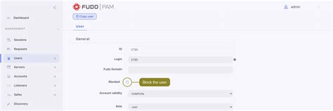 Blocking A User — Fudo Pam 51 System Documentation