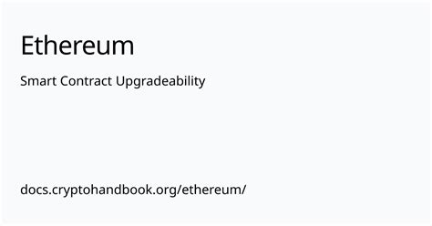 Smart Contract Upgradeability Ethereum