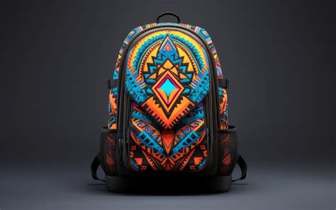 Premium Photo Colorful Backpack With Pattern