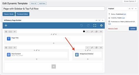 adding a sidebar to your dynamic template with wpbakery total
