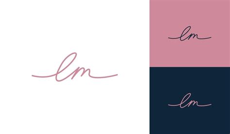 Premium Vector Letter Lm Handwriting Signature Logo Design