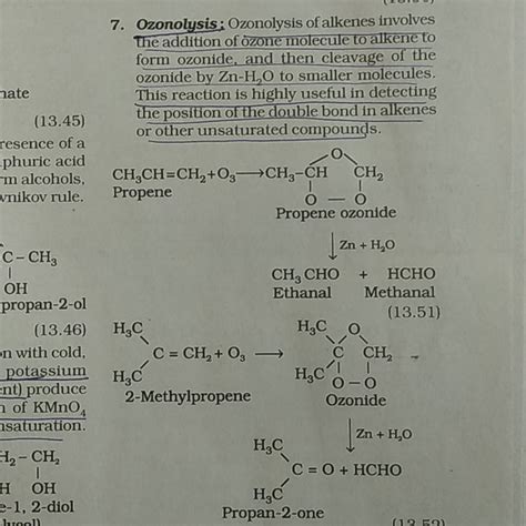 7 Ozonolysis Ozonolysis Of Alkenes Involves The Addition Of Ozone Molec