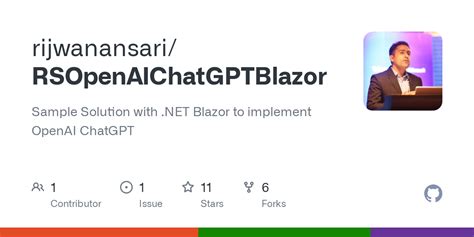 Github Rijwanansari Rsopenaichatgptblazor Sample Solution With Net Blazor To Implement