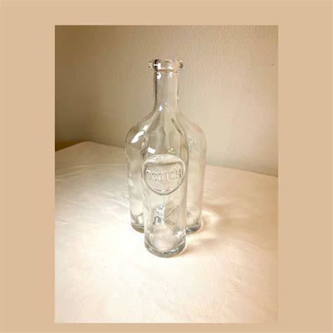 Vintage Scotch Bottle Clear Very Rare And Shape Unique Etsy