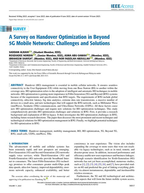 A Survey On Handover Optimization In Beyond 5g Mobile Networks Challenges And Solutions Pdf