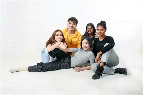 Group Of Young South East Asian Mixed Race Man Woman Chinese Malay
