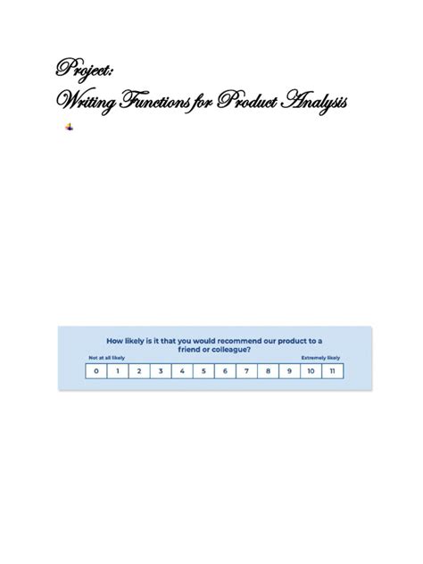 Project Writing Functions For Product Analysisedited Pdf