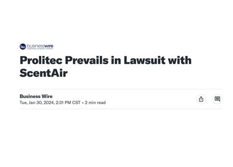 Prolitec Inc On Linkedin Prolitec Prevails In Lawsuit With Scentair Prolitec Inc On Linkedin Prolitec Prevails In Lawsuit With Scentair