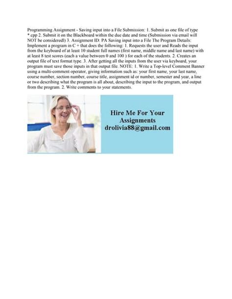 Programming Assignment Saving Input Into A File Submission 1 Submidocx