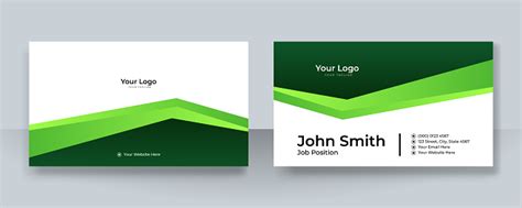 현대 녹색 과 흰색 명함 디자인 템플릿 기업 정체성 개념과 우아한 전문 창의적이고 깨끗한 명함 템플릿 벡터 일러스트레이션 0명에