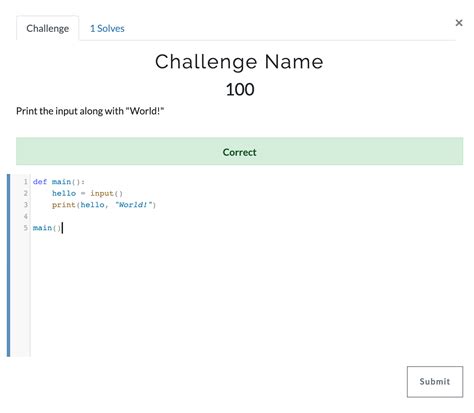 Creating A Code Challenge CTFd Docs