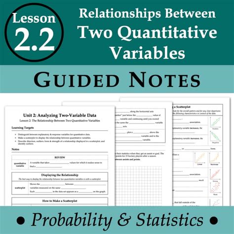 Relationships Between Two Quantitative Variables Probstat Lesson 2 2
