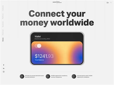 fintech website hero ui design by devdock on dribbble