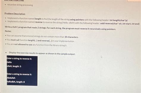 Solved • Recursive String Processing Problem Description