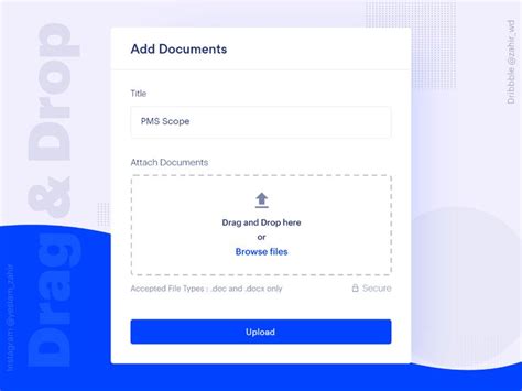 Drag And Drop File Upload UX Add Documents Ui Design Website Web