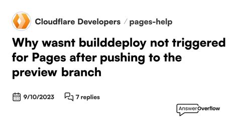 why wasn t build deploy not triggered for pages after pushing to the