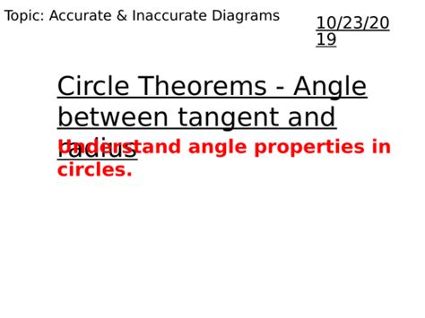 Circle Theorem Tangent And Radius Teaching Resources