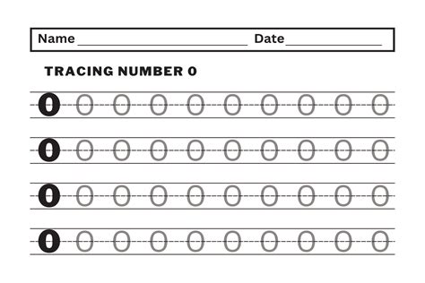 Writing Practice Number Zero Printable Worksheet For Preschool
