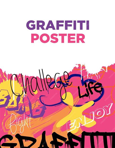 현대 벡터 그래피티 포스터 디자인을 위한 템플릿 프리미엄 벡터