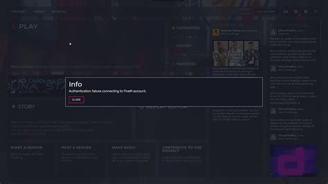 Getting Error Authentication Failure Connecting To FiveM Account FiveM Client Support Cfx