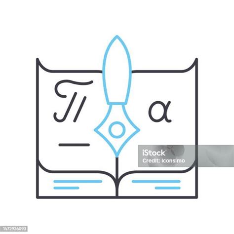 서예 선 아이콘 개요 기호 벡터 일러스트 레이 션 개념 기호 책에 대한 스톡 벡터 아트 및 기타 이미지 책 날기 새 Istock