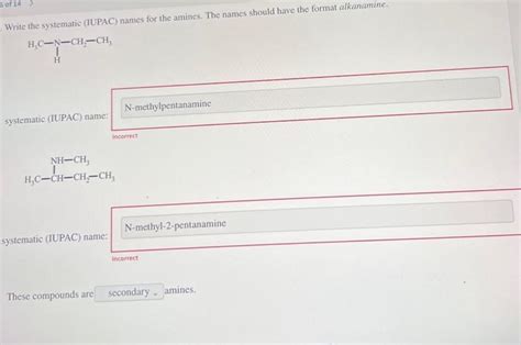 Solved Write The Systematic Iupac Names For The Amines