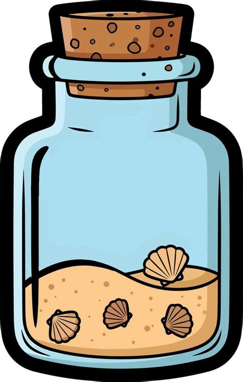 Decorative Jar With Shells And Sand 68680877 Vector Art At Vecteezy
