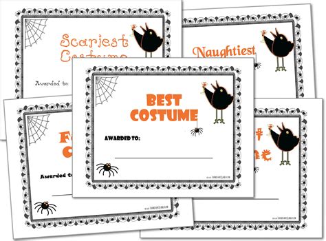 Halloween Costume Award Certificates Halloween Printables Printable