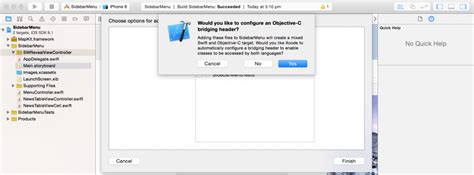 Creating A Sidebar Menu Using Swrevealviewcontroller In Swift