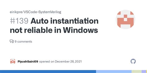 auto instantiation not reliable in windows · issue 139 · eirikpre