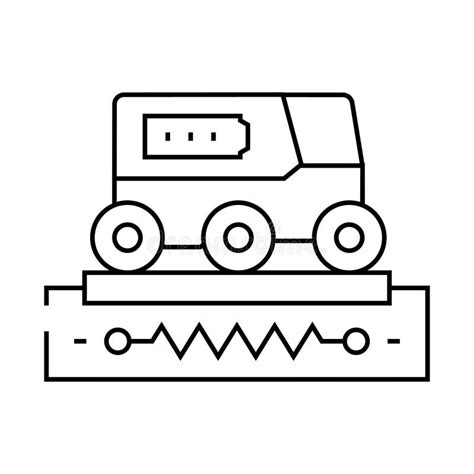 Drone Charging Autonomous Delivery Line Icon Vector Illustration Stock