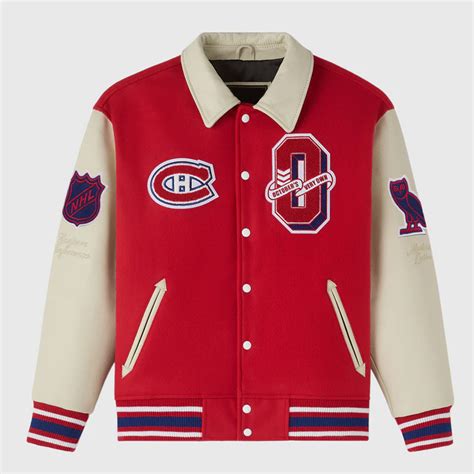 Nhl Red And Off White Ovo Montreal Canadiens Varsity Jacket