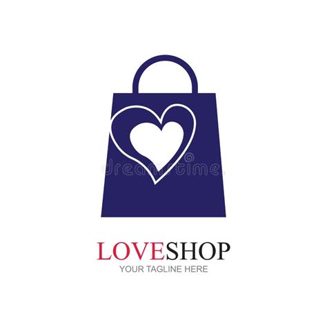 Creative Love Shopping Logo Vector Icon Illustration Stock Vector