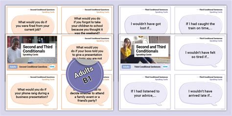 ESL Second And Third Conditionals Speaking Cards Adults B