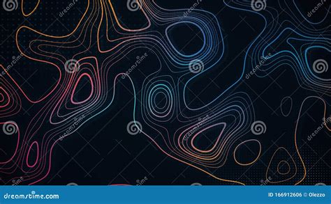 Trendy Modern Background And Texture Topographic Multicolored Linear