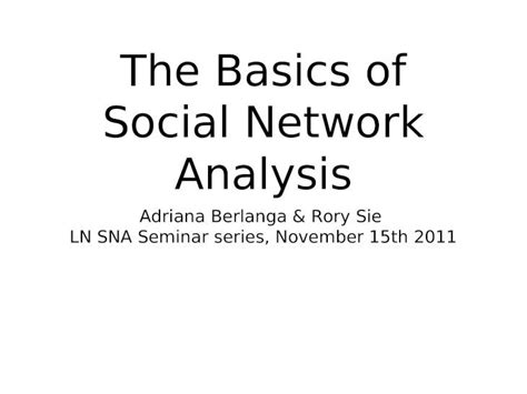 Ppt The Basics Of Social Network Analysis Dokumentips